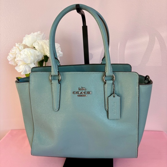 Coach | Bags | Coach 29 Leah Satchel Sky Blue Leather F30555 | Poshmark